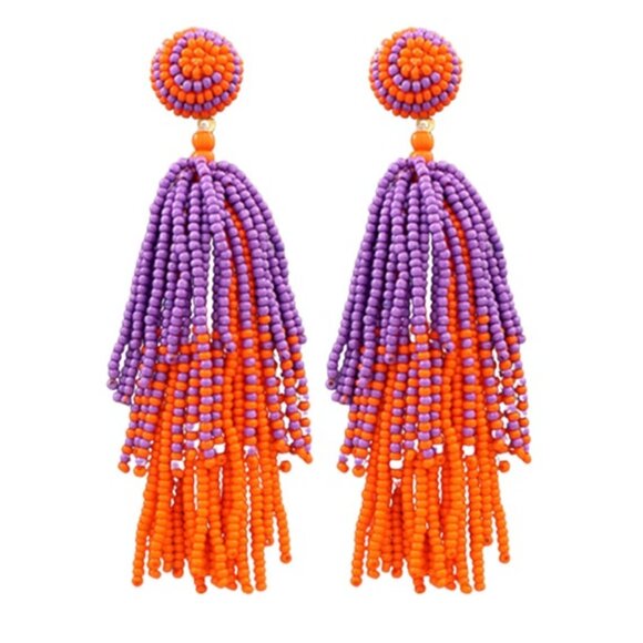 Clemson | Jewelry | Clemson Team Colors Football Fan Cheer Tassel Seed ...